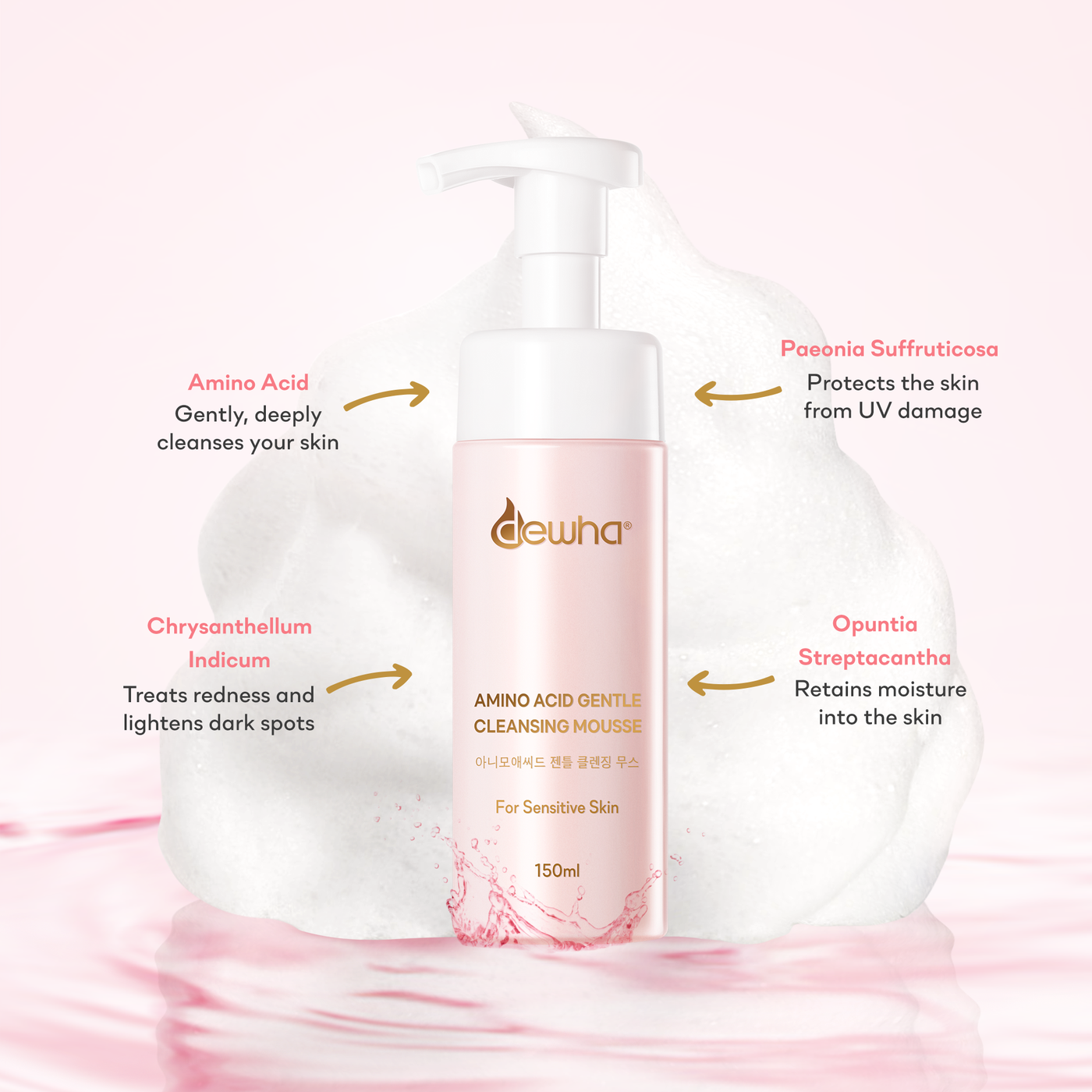 Amino Acid Gentle Cleansing Mousse (150ml) - Own your glow!